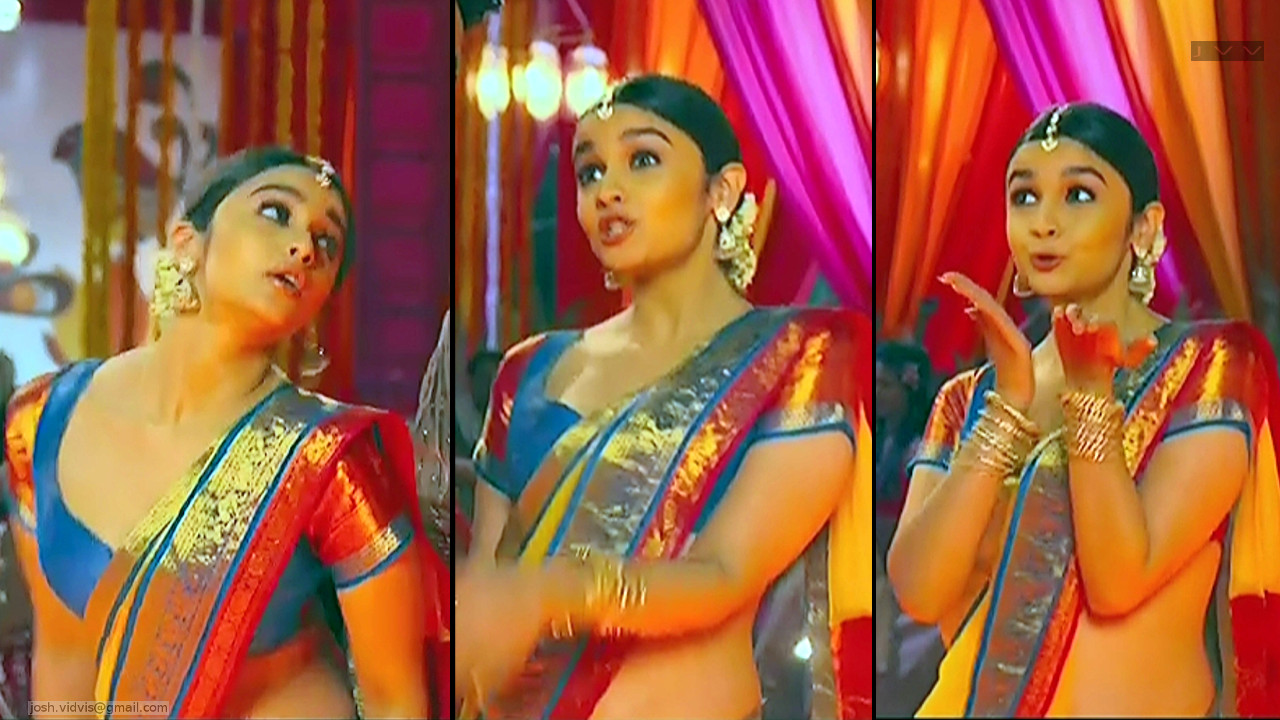 Alia Bhat_Bollywood Actress_05_Saree song Stills – indiancelebblog.com