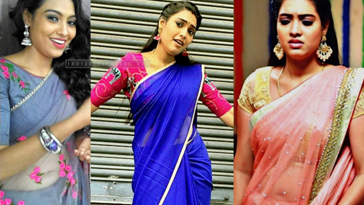 Pavithra janani tamil serial actress 1 saree navel hd caps tn ...