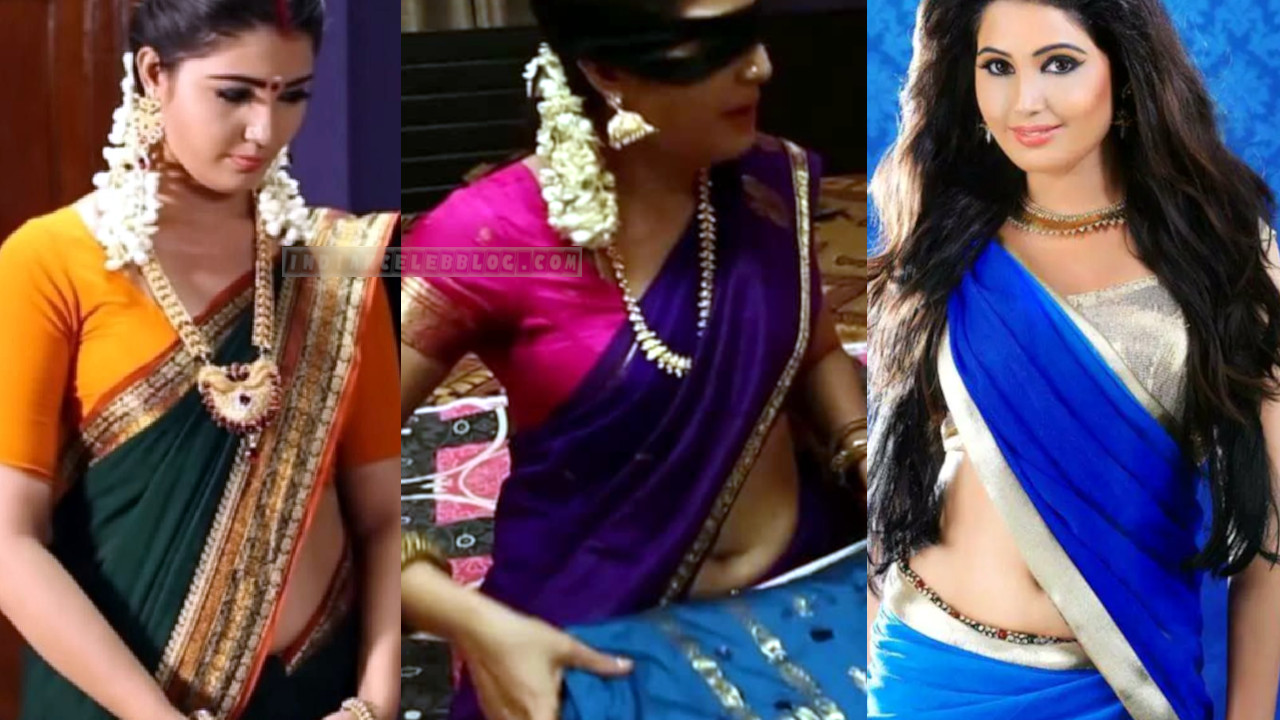 Sandra amy tamil serial actress smm1x1 saree navel tv caps tn ...