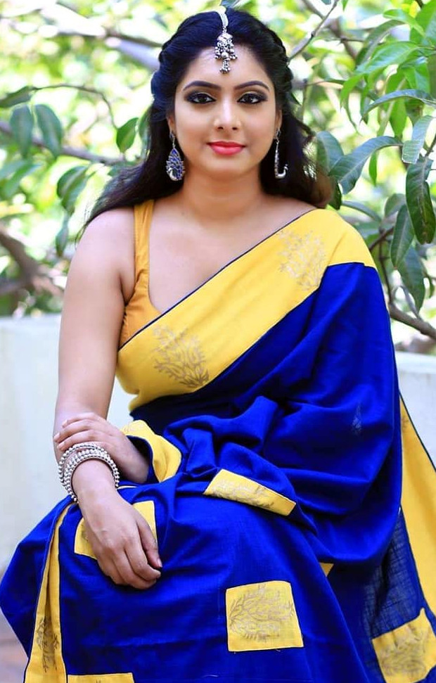 Syamantha kiran tamil serial actress sm1x14 saree photo shoot ...