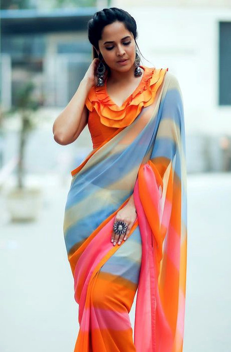 Anusaya baradwaj s2x16 saree social media telugu tv anchor ...