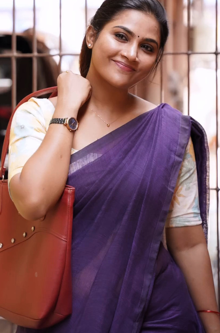 Myna nandhini tamil tv actress 19 transparent saree social media ...