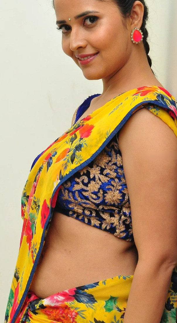 Anasuya bharadwaj se1x15 saree navel tollywood event anchor – indiancelebblog