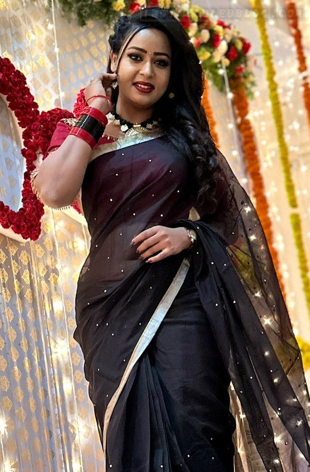 Meghana gowda kannada serial actress sps1x9 transparent sari social ...